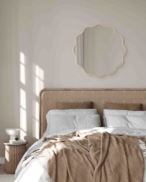 LUSTRO OKRĄGŁE W ZŁOTEJ RAMIE - RIBBON » Lustro w ramie